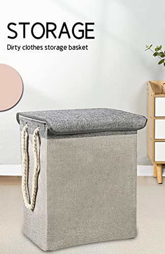 65l Large Laundry Hamper With Lid，Laundry Basket With Lid，Kids Laundry Hamper With Lid，Rope Basket，Hampers For Bedroom，Bathroom Laundry Hamper，Laundry Organizer，Dirty Clothes Basket，Grey (grey)