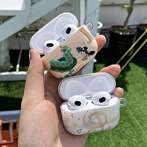 EUVIP Cute Cartoon Note Mechanical Fall Proof IMD Headset case Compatible with AirPods Pro 3 2/1 Protective case for Men, Women and Girls (AirPods Pro,Music Notation)