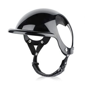 dog helmet, adjustable pet hat drop resistant outdoor bike pet cap with double ear holes for small medium large dogs(s/m/l)