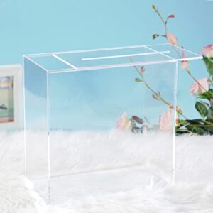 Acrylic Card Box with Slot, Clear Envelope Gift Box for Wedding Bridal Shower Party