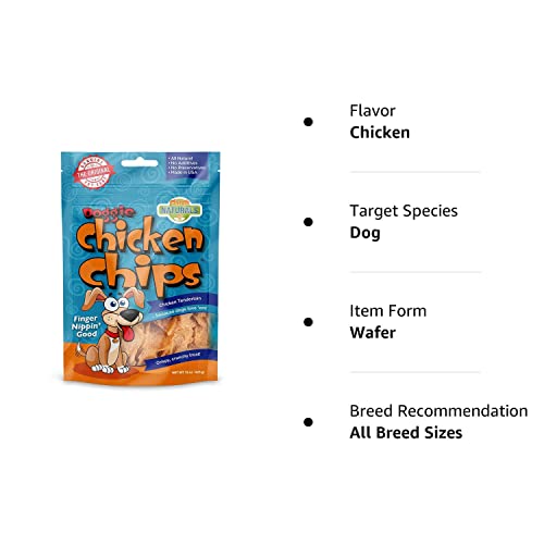 All Natural Chicken Chips- Dog Treats Made with USA Sourced Chicken (Large- 15 oz Bag)