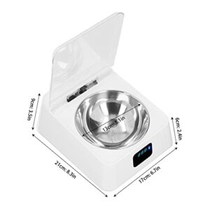 Automatic Pet Feeder, 350ml Induction Lid Opening Smart Dog Cat Bowl Prevent Food Pollution Pet Food Dispenser, 0.5 to 1M Sensing Distance Automatic Watering Bowl for Small Medium Pet