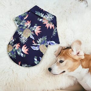 Pet Summer T Shirts Hawaii Style Floral Dog Shirt Hawaiian Printed Pet T Shirts Breathable Cool Clothes Beach Seaside Puppy Shirt Dog Sweaters for Small Dogs Boy Under 10