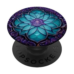 teal purple mandala pattern popsockets standard popgrip