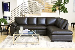 abbyson living leather sectional, brown