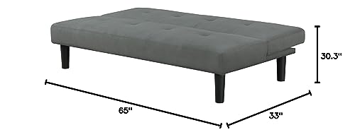 Lifestyle Solutions Erlanger Convertible Sofa, Dark Grey