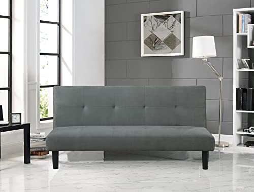 Lifestyle Solutions Erlanger Convertible Sofa, Dark Grey