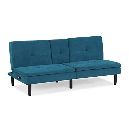 LifeStyle Solutions Parsons Convertible Sofa, Teal