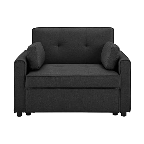 LifeStyle Solutions Convertible Sofa, Charcoal