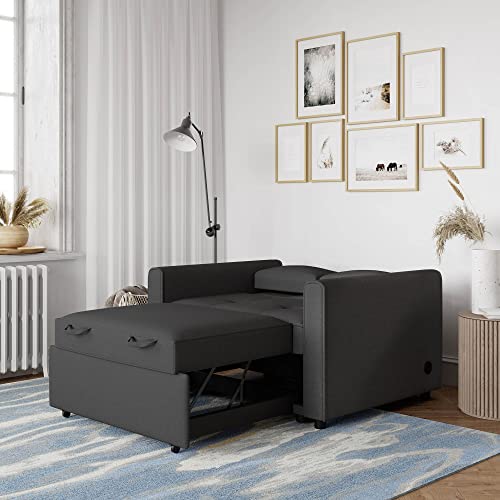 LifeStyle Solutions Convertible Sofa, Charcoal