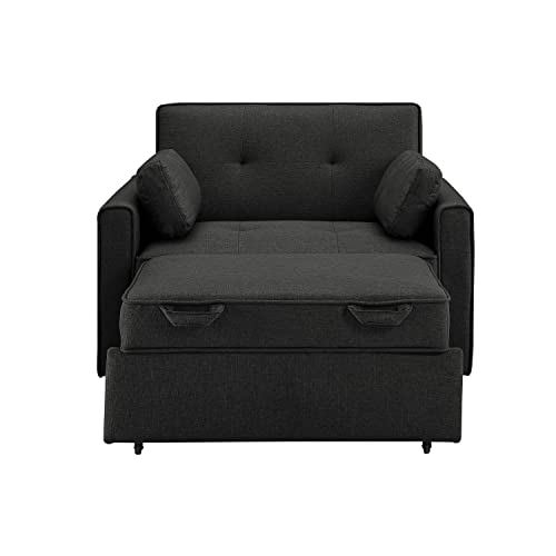 LifeStyle Solutions Convertible Sofa, Charcoal