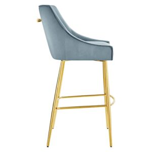 Modway Discern Performance Velvet Bar Stool with Light Blue Finish EEI-5473-LBU