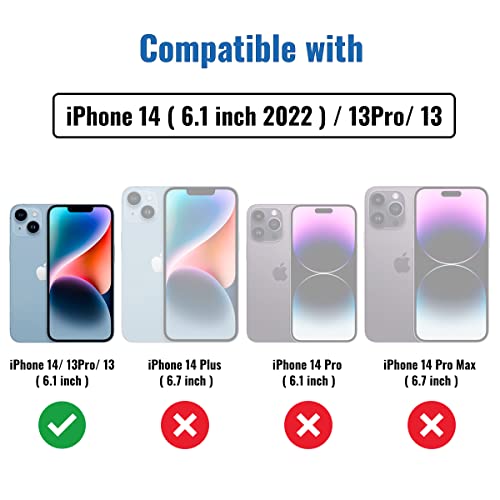 NEEPART 3 Pack Privacy Screen Protector for iPhone 14/ iPhone 13/ iPhone 13 Pro [6.1 Inch], Anti Spy Private Tempered Glass Film, 9H Hardness Surface, Anti-Scratch, Case Friendly, Bubble Free