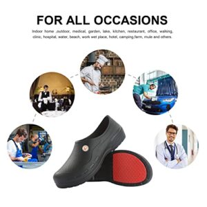 Non Slip Waterproof Clogs Shoes for Men, Zapatos para trabajar en Restaurante de Hombre Standing All Day Comfortable Nurse and Chef Shoes for Men, Men's Oil-Proof Work Shoes for Food Service Black