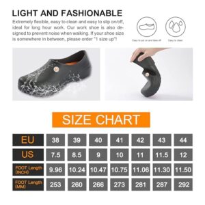 Non Slip Waterproof Clogs Shoes for Men, Zapatos para trabajar en Restaurante de Hombre Standing All Day Comfortable Nurse and Chef Shoes for Men, Men's Oil-Proof Work Shoes for Food Service Black