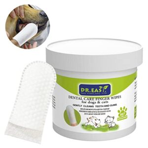 dr.easy breath freshener dental finger wipes 80ct for dog & cat, help wipe away plaque&tartar, no added harsh chemicals no brush formula