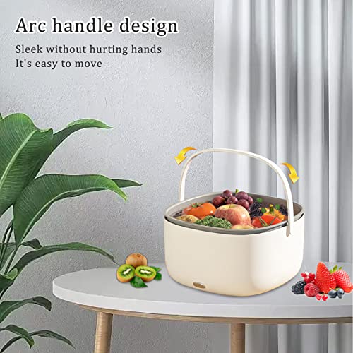 Buddeez Vegetable Cleaner, Fruit ultrasonic Cleaner, Multi-Function Dual Drainage Electric Vegetable Cleaning Basket, Fruit, Vegetable, Rice, Meat, Tableware Ingredient Food Purifier