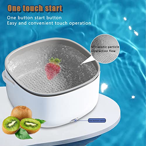 Buddeez Vegetable Cleaner, Fruit ultrasonic Cleaner, Multi-Function Dual Drainage Electric Vegetable Cleaning Basket, Fruit, Vegetable, Rice, Meat, Tableware Ingredient Food Purifier