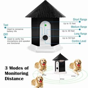 Anti Barking Device, 2-in-1 Ultrasonic Dog Barking Control Devices & Dog Training Tools, Waterproof Bark Box with 3 Levels & 50 Ft Range, Outdoor Dog Barking Deterrent Safe for Human & Dogs