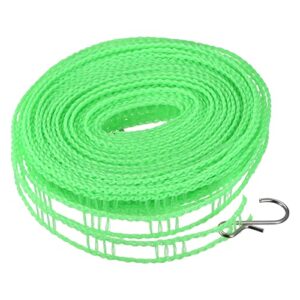 uxcell portable clothesline, 32.8ft nylon windproof non-slip washing line rope for courtyard outdoor travel camping laundry drying, green