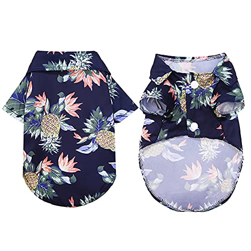 WEISHA Pet Shirt Dog 1PC Summer Beach Clothes Vest Breathable Pet Clothing Floral T-Shirt Hawaiian Small Large Dog Cat Clothes Pet Products(XL,red)