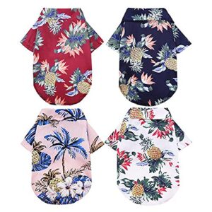 WEISHA Pet Shirt Dog 1PC Summer Beach Clothes Vest Breathable Pet Clothing Floral T-Shirt Hawaiian Small Large Dog Cat Clothes Pet Products(XL,red)