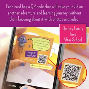 Smarti Scratch 50 Lunch box Trivia notes for kids, with QR code that will take them to expended answer & Inspirational and Motivational Thinking of You Notes Cards for Boys & Girls ages 6-8