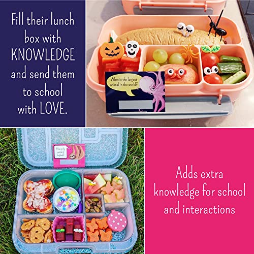 Smarti Scratch 50 Lunch box Trivia notes for kids, with QR code that will take them to expended answer & Inspirational and Motivational Thinking of You Notes Cards for Boys & Girls ages 6-8