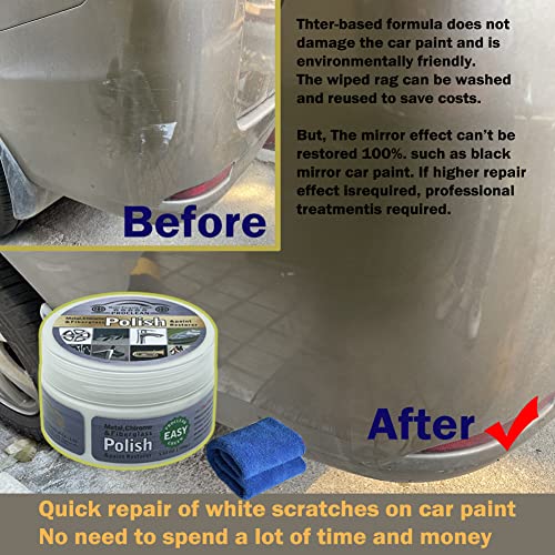 Car Scratch Remover and Swirl Remover, Multi-Purpose Metal Polish & Chrome Cleaner, Copper, Aluminium, Rust Remover, Innovative Water-Based Formula, 3.53 oz(100g).