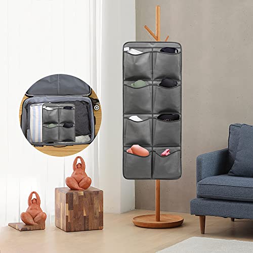 ANIZER Dual Sided Hanging Closet Organizer Shoe Rack Holder with 26 Large Pockets (Grey)