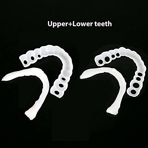 2 Pairs of Instant Veneer Dentures for Men and Women, Customizable Temporary Dentures, Perfect Braces and whitening Replacements, Protect Your Teeth and regain a Confident Smile Multicolor