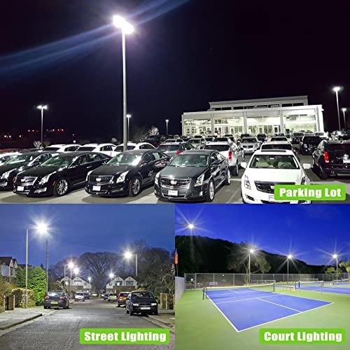 OPENLUX UL Listed 320W LED Parking Lot Light with Photocell 48000LM LED Shoebox Pole Lights Slip Fit Mount Flood Lights 5000K IP65 Outdoor Street Court Commercial Lighting AC 100-277V