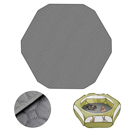 Pawaboo Hexagon Washable Liner for Small Animals, Portable Reusable Guinea Pig Playpen Pad Hamster Cage Pee Pad, Super Absorbent Portable Waterproof Mat for Rabbit, Chinchilla, 【Playpen not Included】