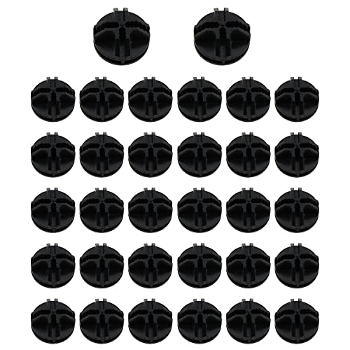 E-outstanding Wire Cube Grid Connector 32PCS Black Plastic Wire Cube Connectors Snap Organizer with Nylon Cable Ties for Closet Storage Wire Shelving