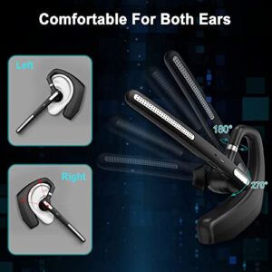 Gixxted Bluetooth Headset, V5.1 Wireless Headset with Noise Canceling Microphone, 110 Hours Work time Bluetooth Earpiece with 500mAh Battery, Compatible with Cell Phones and PC