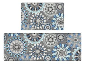 pauwer boho kitchen rugs set of 2 anti fatigue mats for kitchen floor cushioned kitchen rugs and mats non skid waterproof kitchen runner comfort standing mat