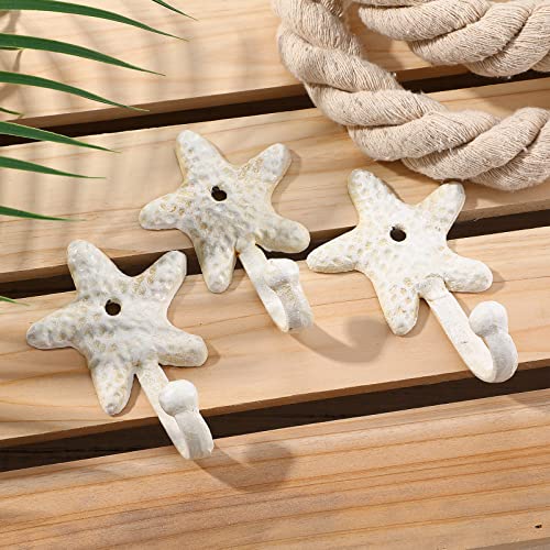 Cabilock Curtain Hooks Metal Hangers 3Pcs Decorative Wall Hooks Shape Single Prong Hangers Hooks Cast Iron Coat Hooks Wall Decorations for Bedroom Bathroom Curtain Hooks Wall Hangers Without Nails