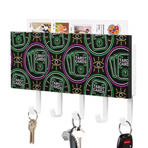 neon tarot pattern wall mounted key holder hooks organizer rack hanging for home hallway entryway decorative