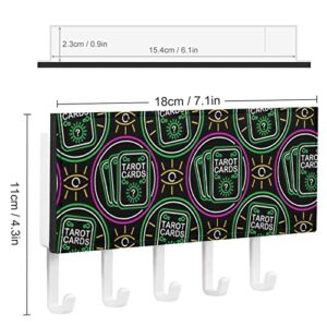 Neon Tarot Pattern Wall Mounted Key Holder Hooks Organizer Rack Hanging for Home Hallway Entryway Decorative