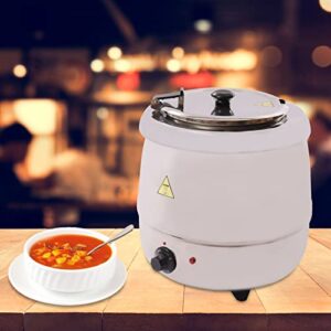 Commercial Soup Kettle Warmer with Lid and Removable Stainless-Steel Pot Insert, Silver Countertop Food Kettle Warmer for Buffet, Restaurant, Party, Event, and Catering, Large, Electric