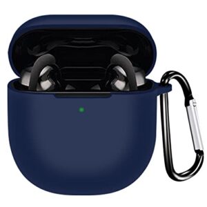 compatible for bose quietcomfort earbuds ii case cover, [front led visible] [keychain] silicone protective cover case for quietcomfort earbuds ii 2022 case sleeve (dark blue)