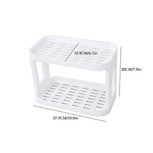 FIZZOQI Double Plastic Storage Rack Family Bathroom Kitchen Storage Rack Sundries Storage Rack Cosmetics Storage Rack Creative Office Desktop Rack