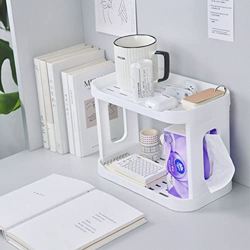 FIZZOQI Double Plastic Storage Rack Family Bathroom Kitchen Storage Rack Sundries Storage Rack Cosmetics Storage Rack Creative Office Desktop Rack