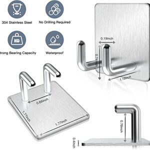 Razor Holder for Shower - 6PCS Shaver Holder for Shower Wall, Self Adhesive Inside Shower Hook Waterproof Stainless Steel Holder Stand Bathroom Kitchen Organizer Shaver Towel Loofah Bathrobe Coat Hook