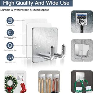 Razor Holder for Shower - 6PCS Shaver Holder for Shower Wall, Self Adhesive Inside Shower Hook Waterproof Stainless Steel Holder Stand Bathroom Kitchen Organizer Shaver Towel Loofah Bathrobe Coat Hook