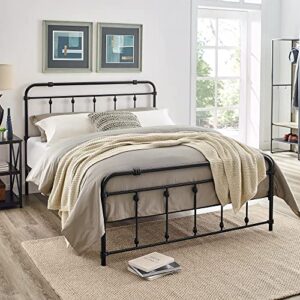 classic brands calvino classic black metal platform bed frame, full