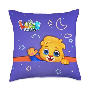 lucas & friends by rv appstudios lucas says hi to kids decorative throw pillow, 18x18, multicolor