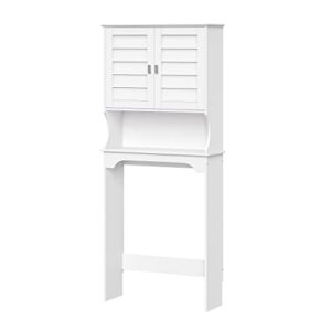 riverridge brookfield bathroom shutter door over-the-toilet spacesaver freestanding storage cabinet, white