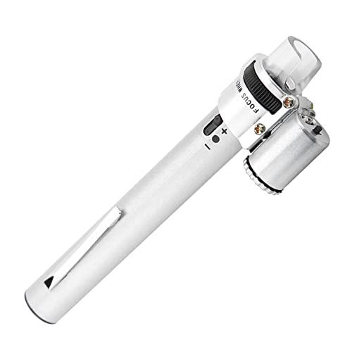 Mini 100X Microscope Kids Pocket Microscope Pen with Built in LED Light 100X Mini LED Magnifier Microscope Jewelers Loupe