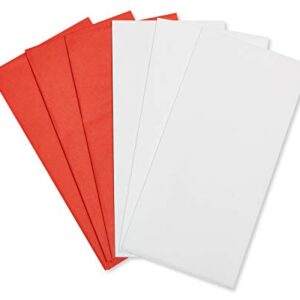 American Greetings 125 Sheets 20 in. x 20 in. Bulk Tissue Paper (Red and White) for Christmas, Birthdays, Holidays and All Occasion